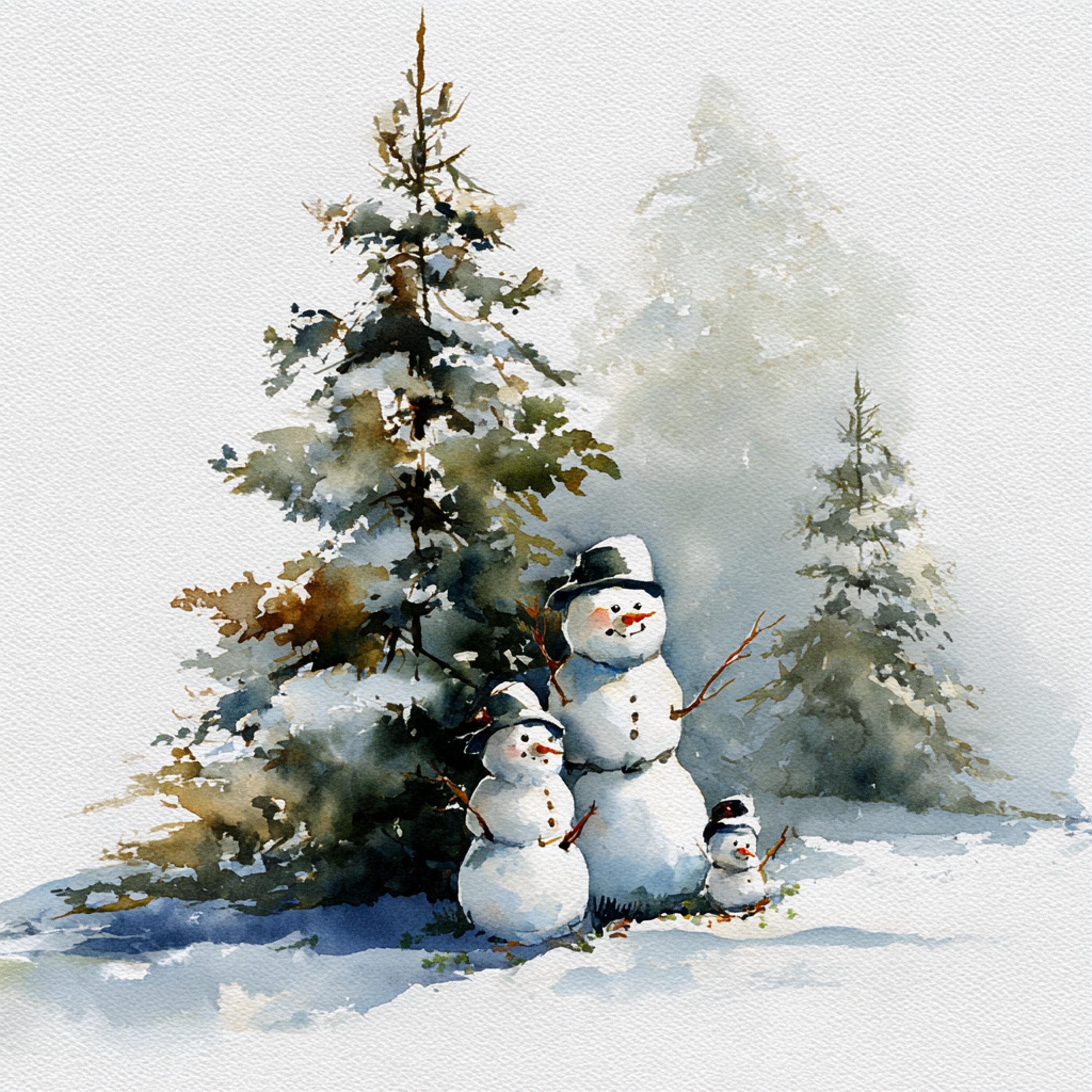 13 Printable Snowmen Family, Family of Snowman Art, Printable ...