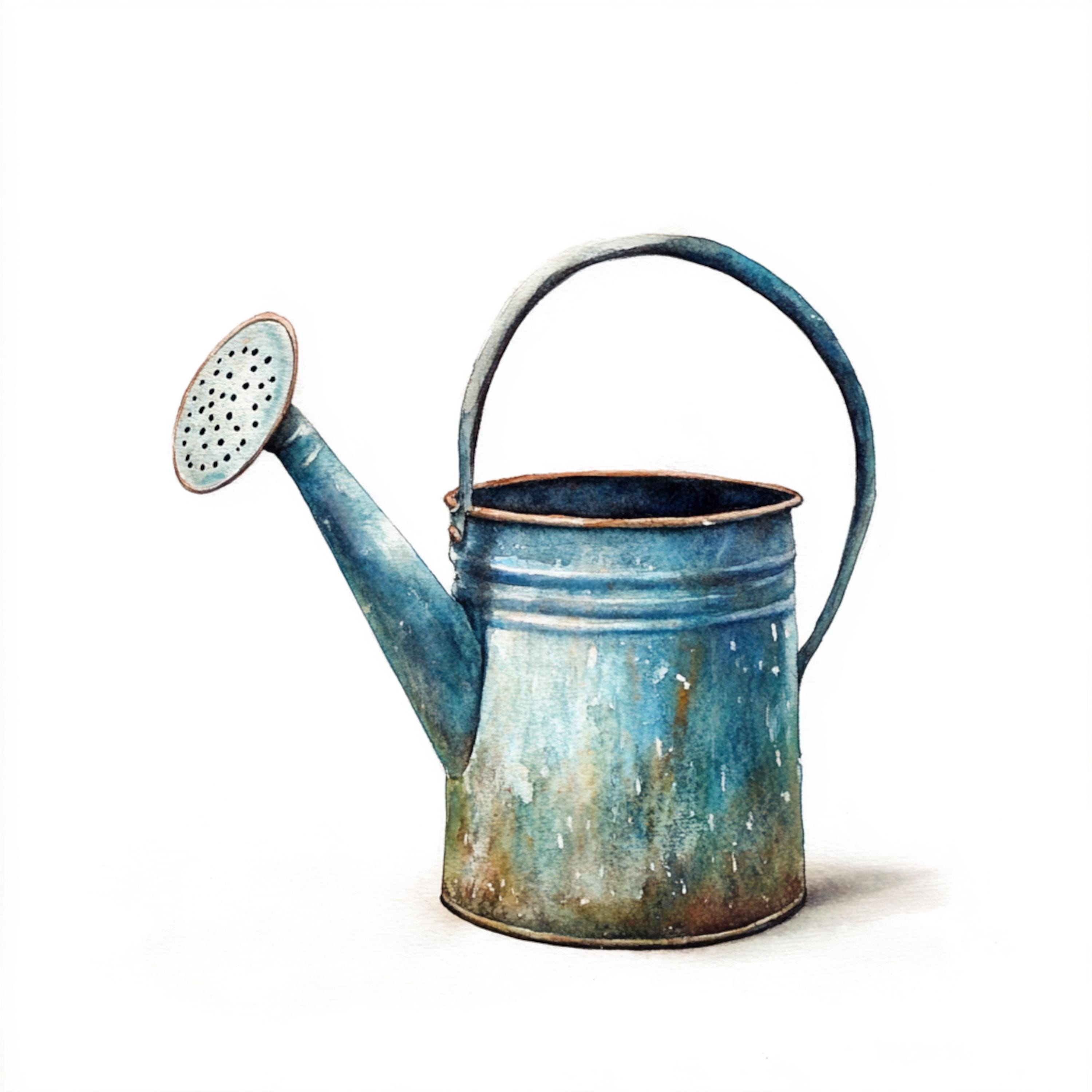 Printable Watering Can Art, Garden Decor, Rusty Watering Can, Rusty ...