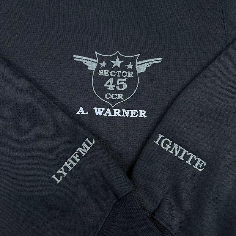 45 Sector CCR Uniform Embroidered Hoodie and Sweatshirt, Aaron Warner ...