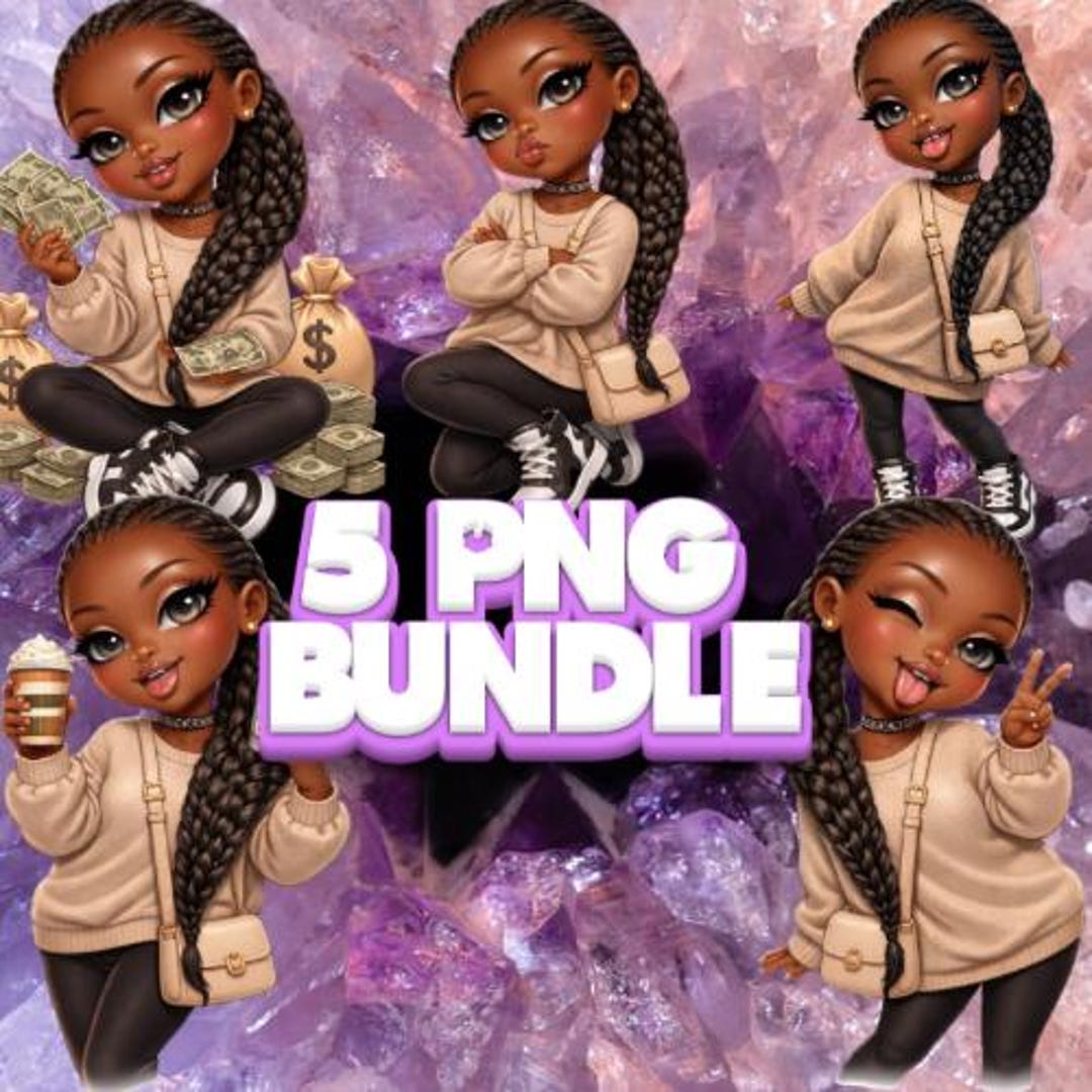 Baddie Girl Clipart PNG Bundle | Fashion Doll Graphics (digital ...
