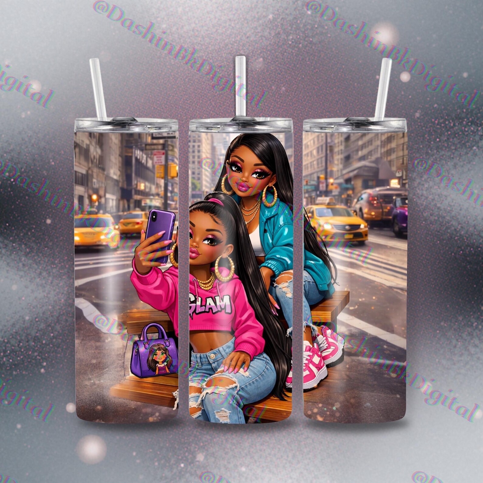 NYC Glam Besties PNG - Street Style Digital Art (digital Download - Etsy