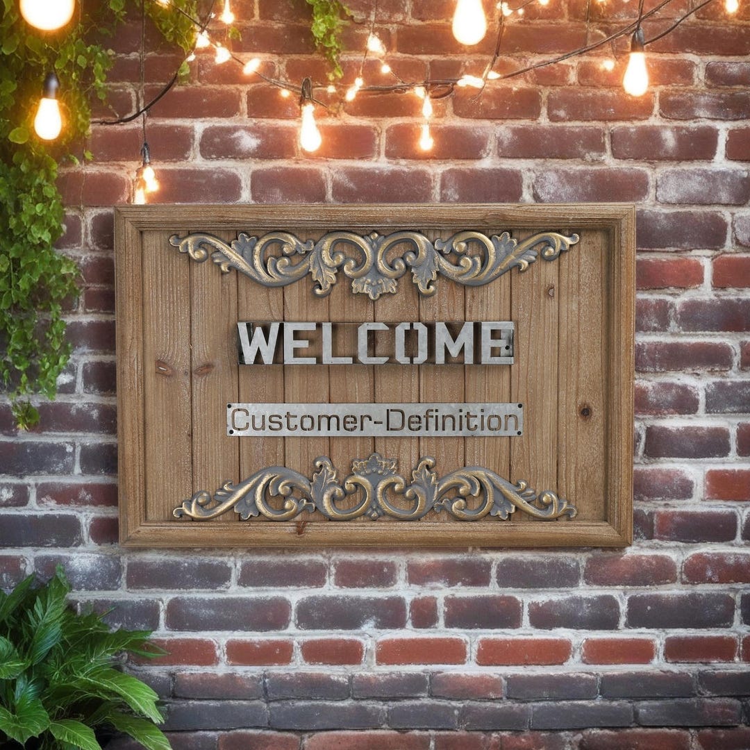 Personalized Wooden Welcome Sign - Custom Rustic Wall Decor With Metal ...