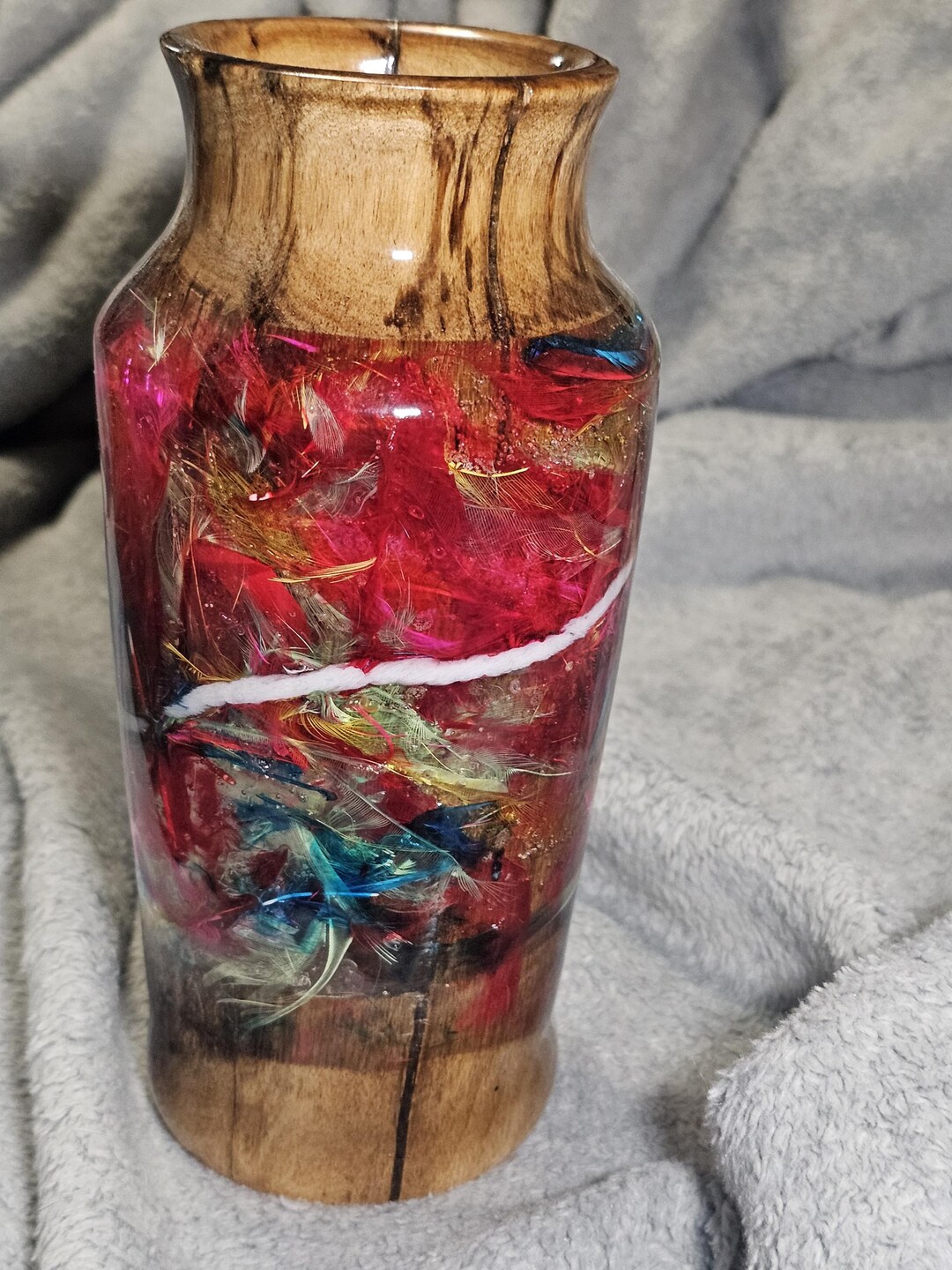 Custom Handmade Wood and Epoxy Vase. - Etsy