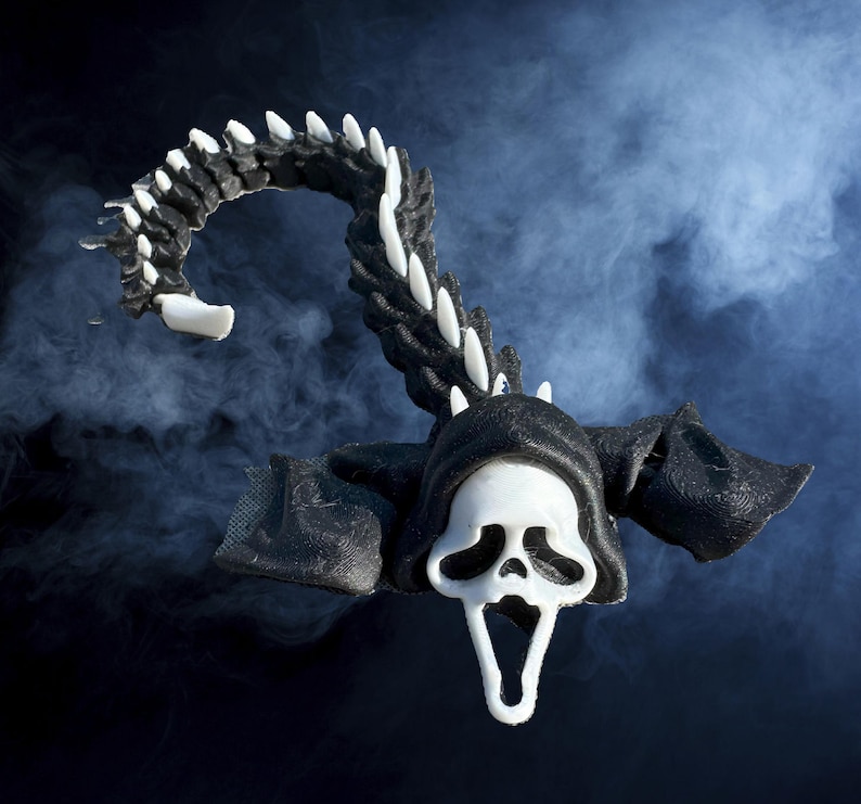 3D Printed Articulated Scream Ghostface Halloween Horror Dragon Figure ...