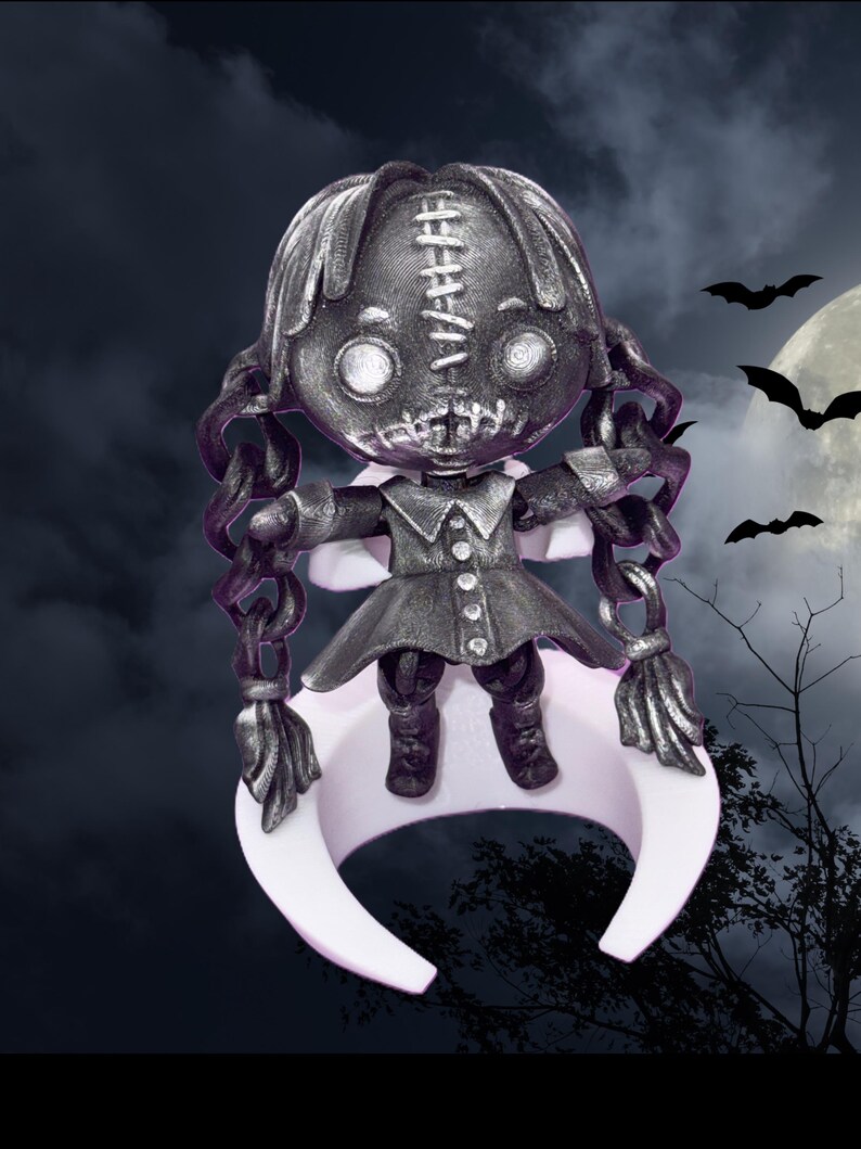 3D Printed Articulated Creepy Wednesday Doll Figure - Etsy