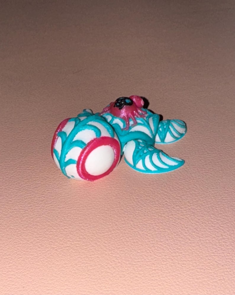 3D Printed Turtles Dream Floral Spider Glow Fidget Articulated - Etsy