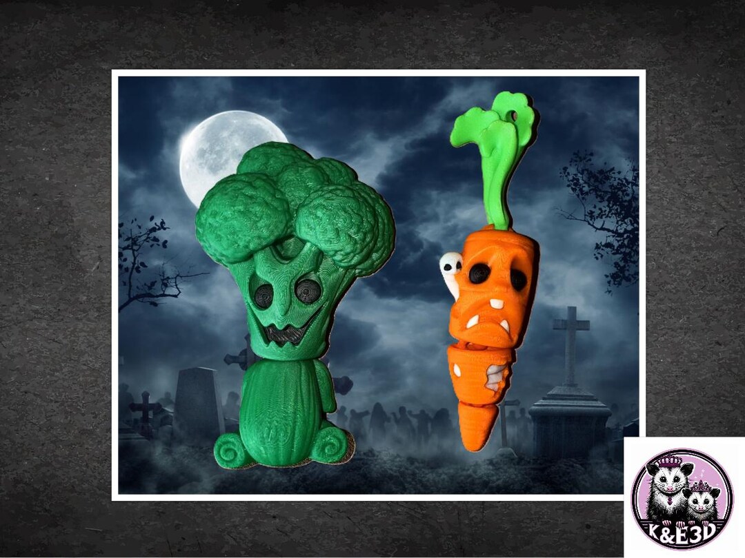 3D Printed Zombie Vegetables Veggies Broccoli Carrot - Etsy
