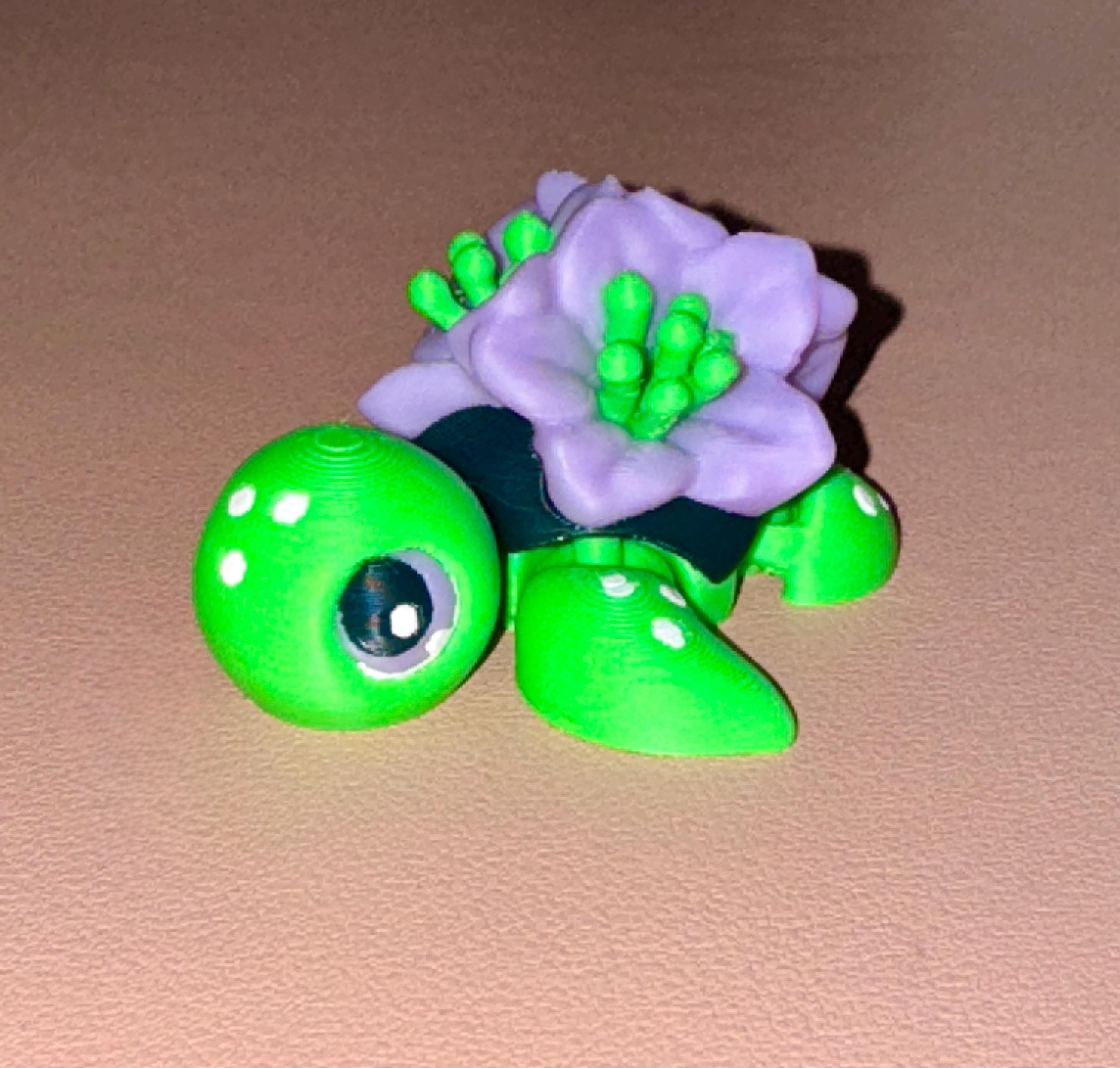 3D Printed Turtles Dream Floral Spider Glow Fidget Articulated - Etsy