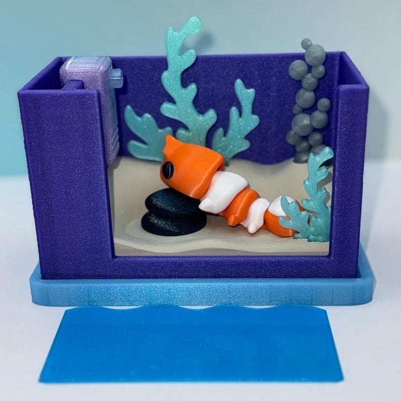 3D Printed Articulated Shrimp Tank: Aquarium Fidget T - Etsy