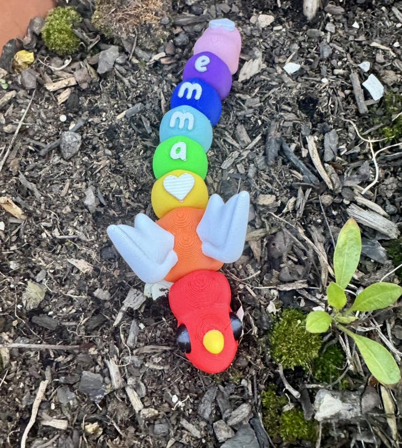 3D Printed Articulated Customized Worm Fidget Toy for Stress Relief - Etsy