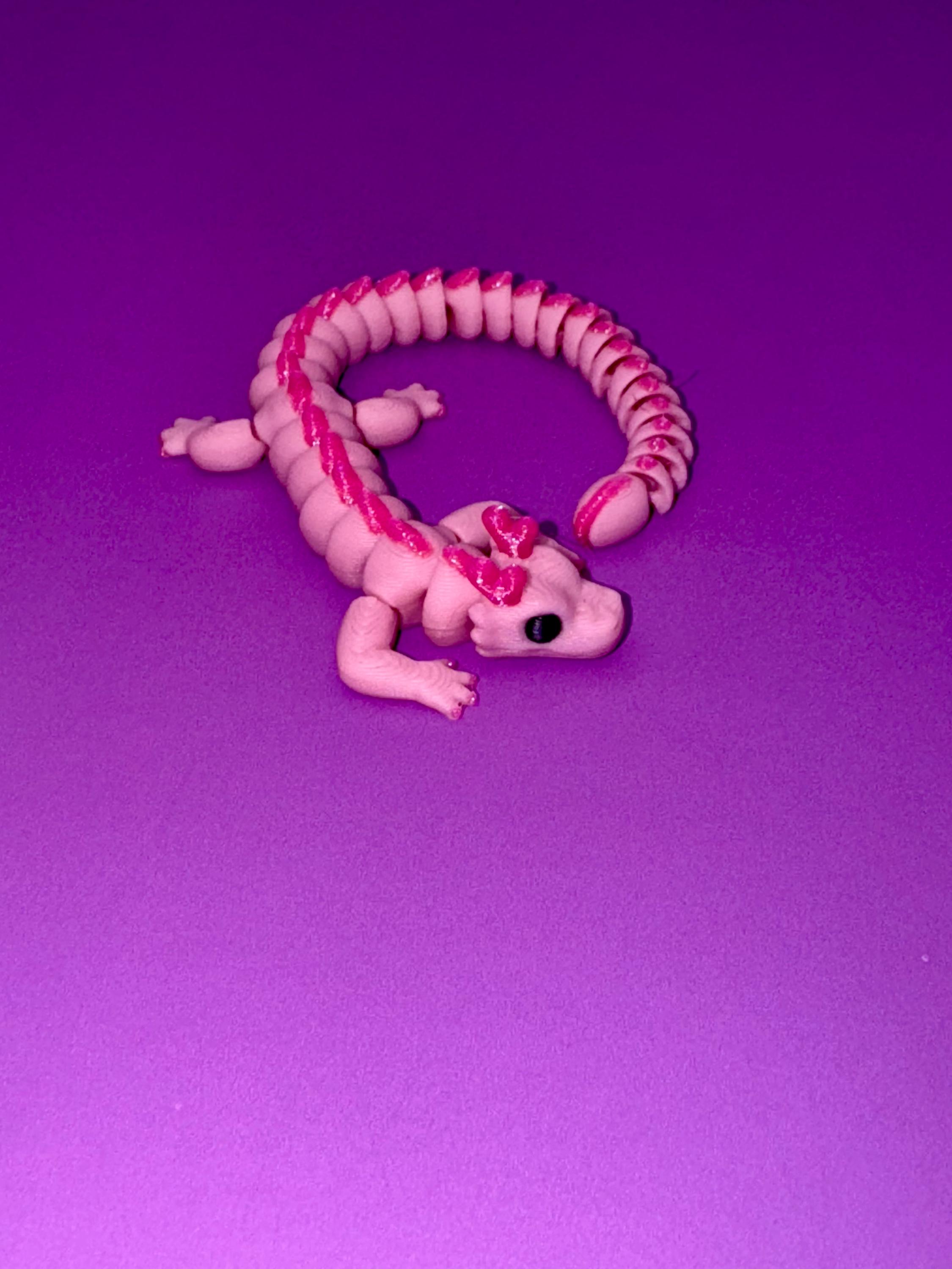 3D Printed Chameleon Zou Dragon Love Dragon Fidget Articulated - Etsy