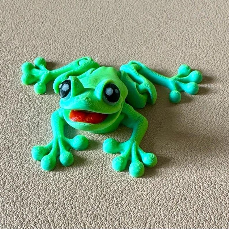3D Printed Articulated Flexi Frog Magnet: Green Fidget - Etsy