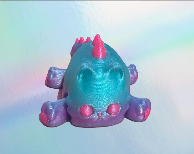 3D Printed Articulated Kittysaurus Fidget - Etsy