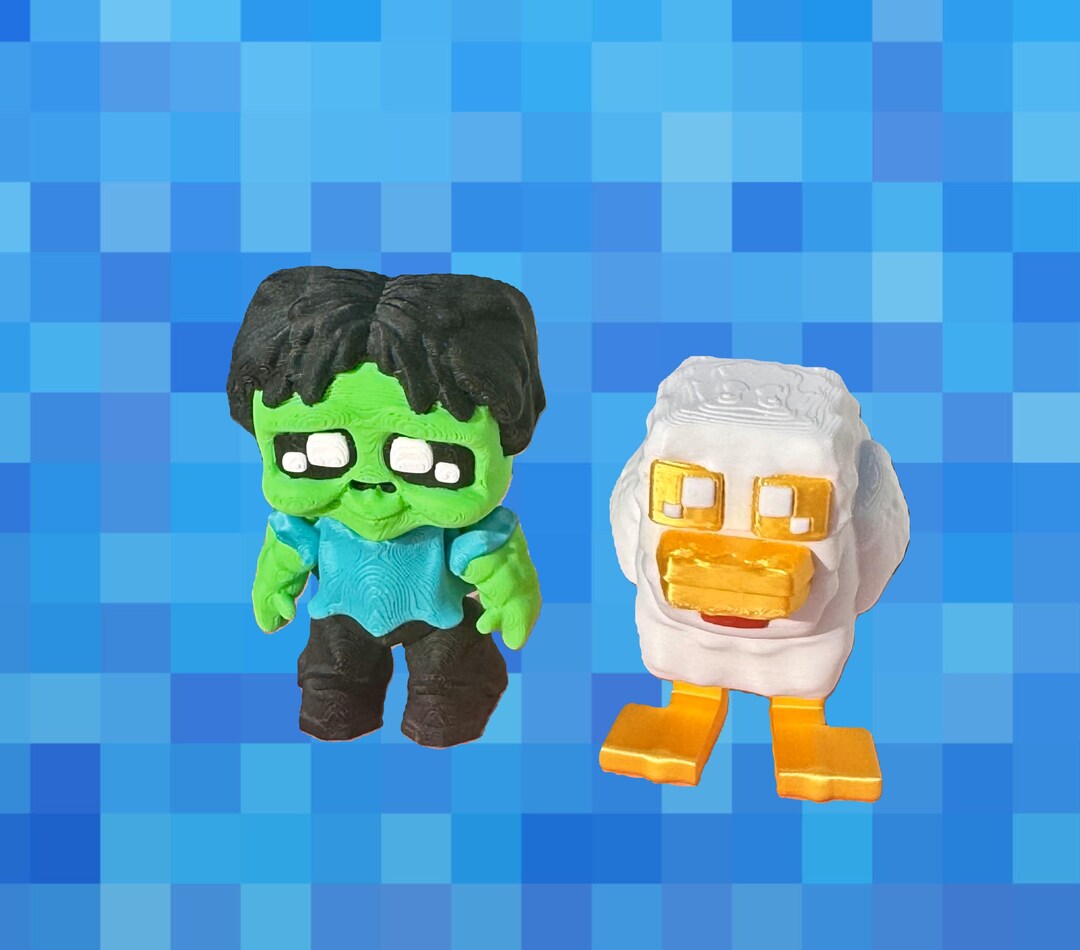 3D Printed Articulated Minecraft Chicken and Jockey Fidget - Etsy