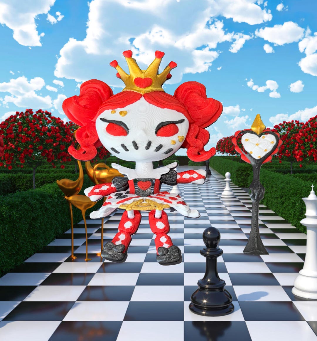 3d Printed Twisty Prints Queen of Hearts Fidget Articulated - Etsy