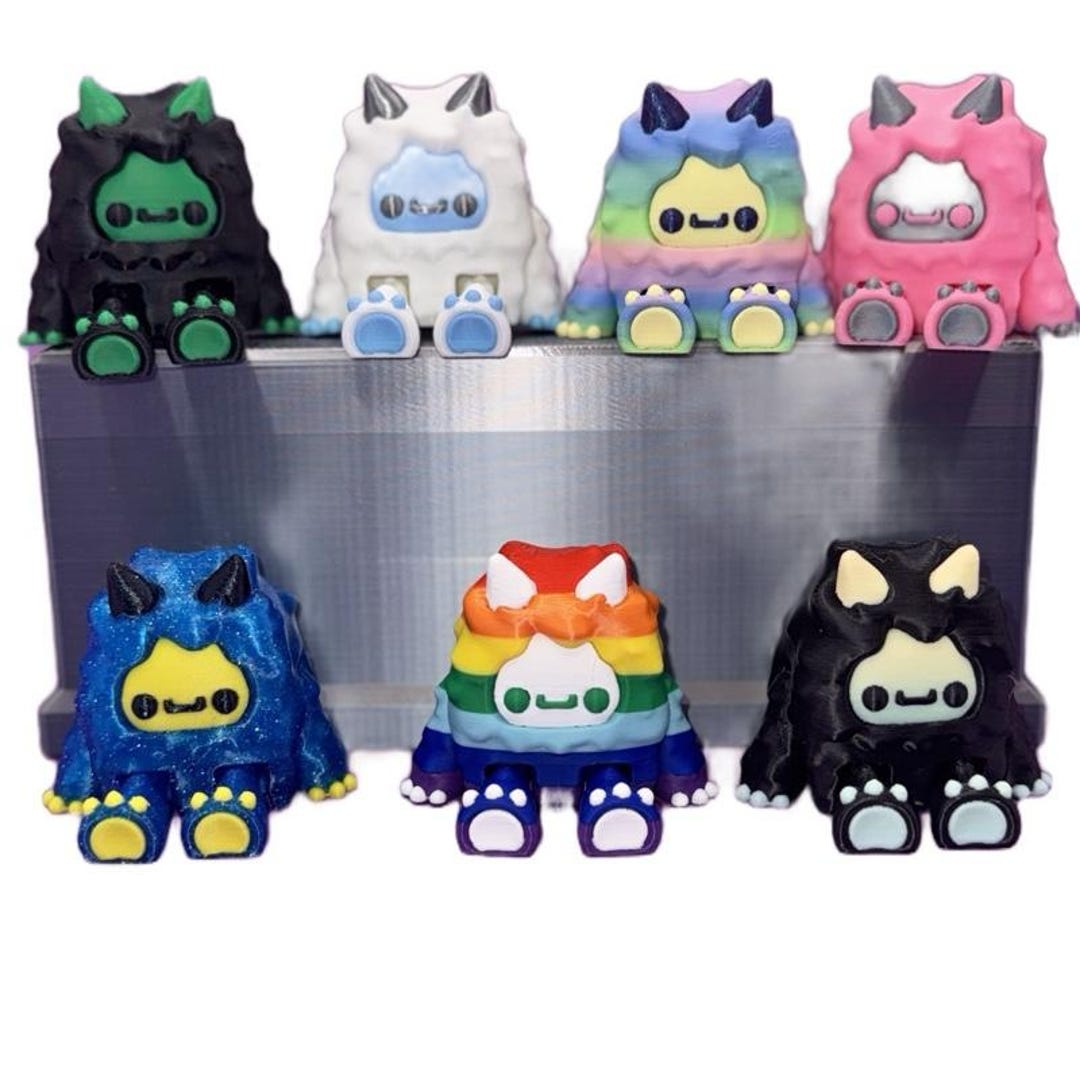 3D Printed Yeti Fidget Figure: Colorful Desk Art, Stress Relief (2.5 ...