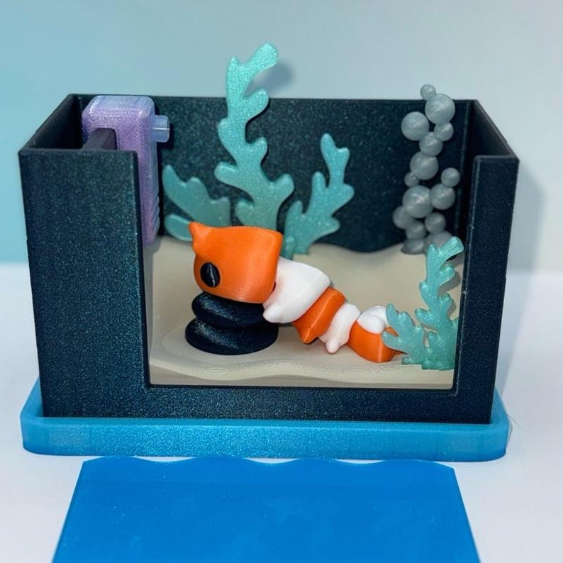 3D Printed Articulated Shrimp Tank: Aquarium Fidget T - Etsy