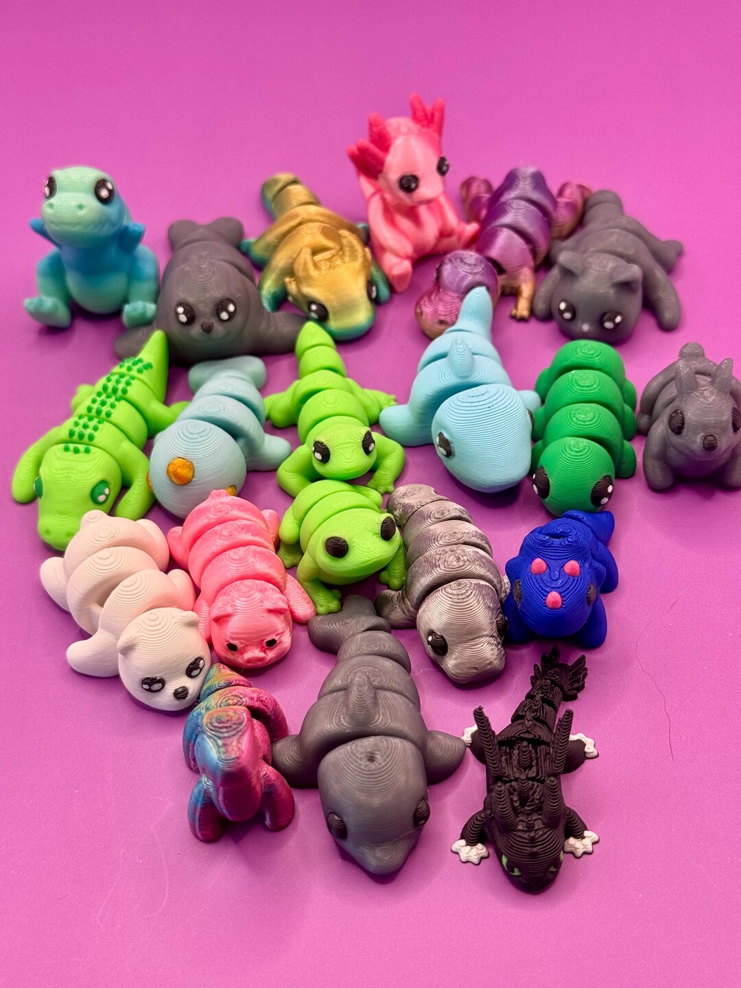 3D Printed Articulated Mini's - Multiple Variety of Articulated Animals ...