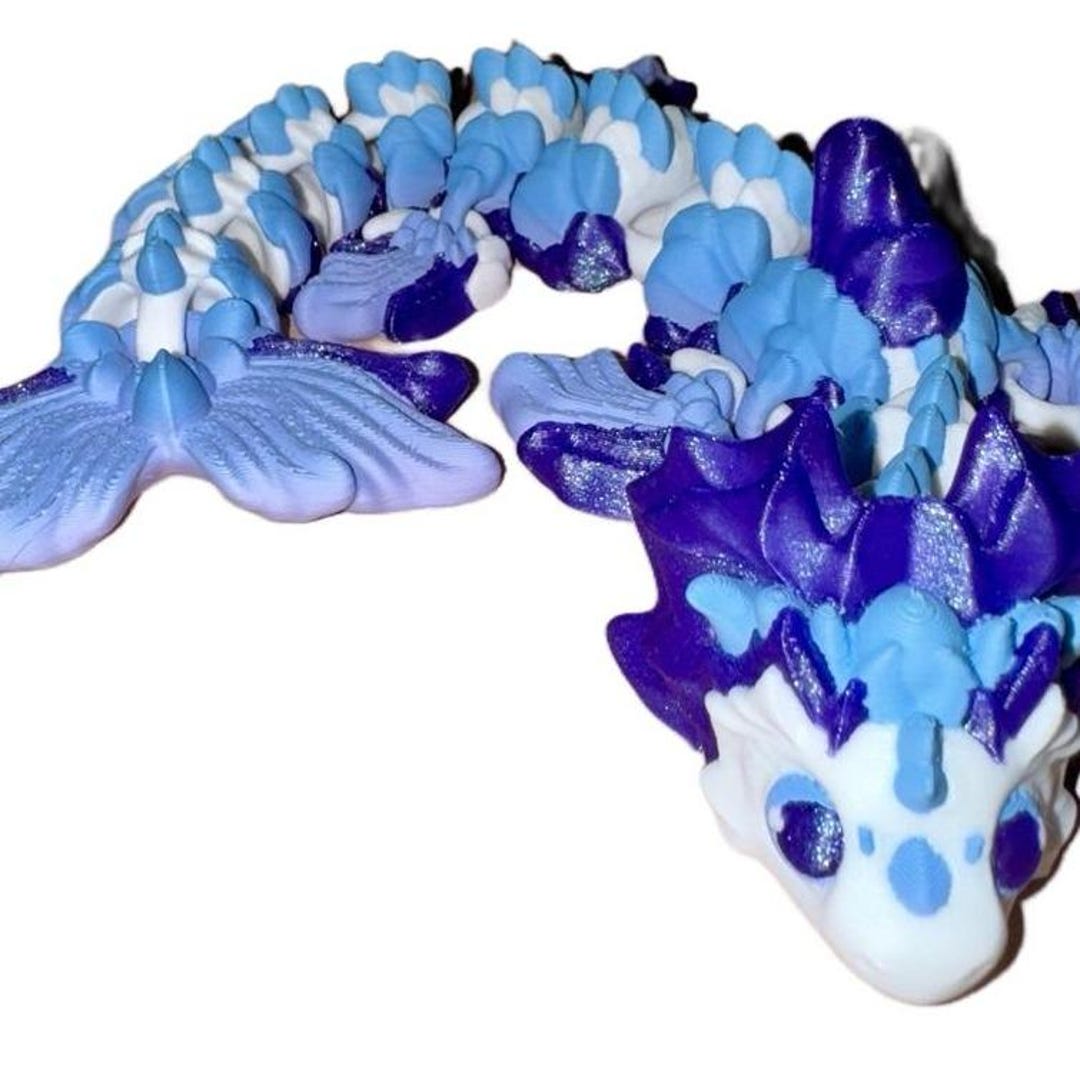 3D Printed Mizu Water Dragon: Articulated Fidget (9.5 Inches) - Etsy