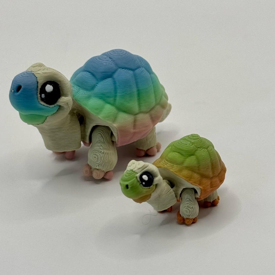 3D Printed Rainbow Tortoise Turtle Articulated - Etsy