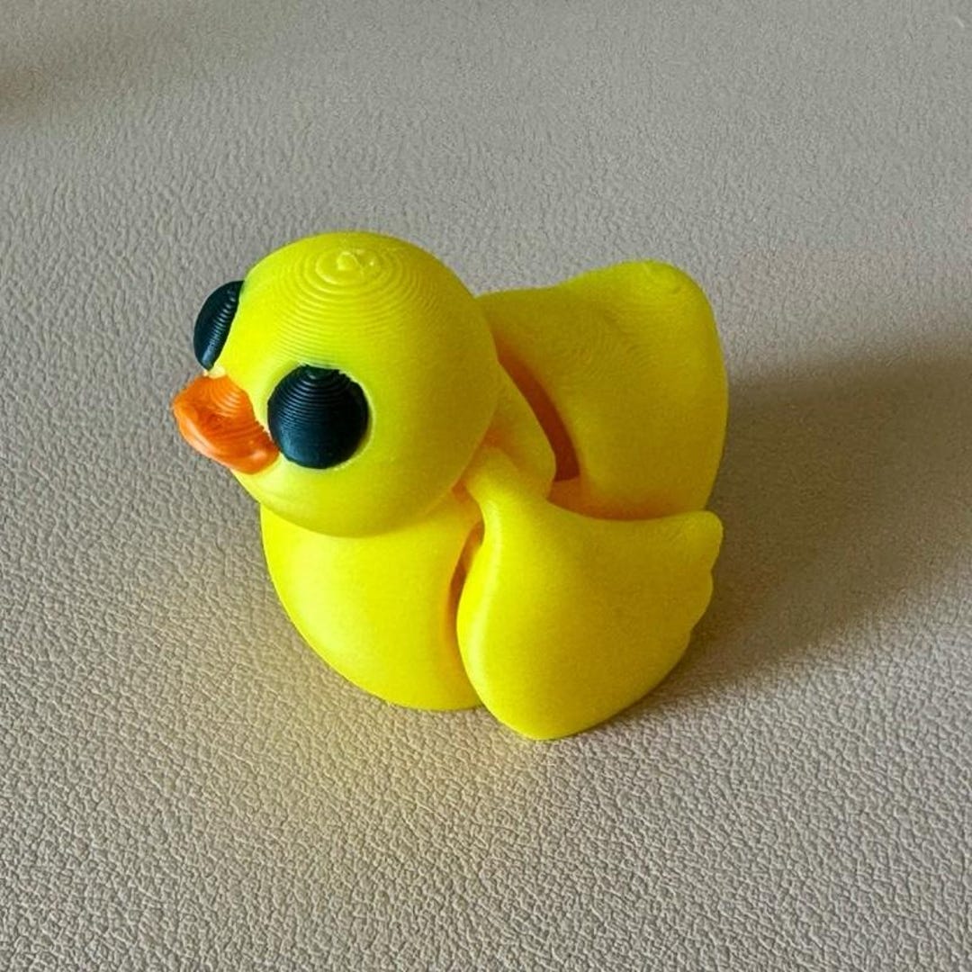 3D Printed Articulated Duck Cruise Ducks Fidget - Yellow Design With ...