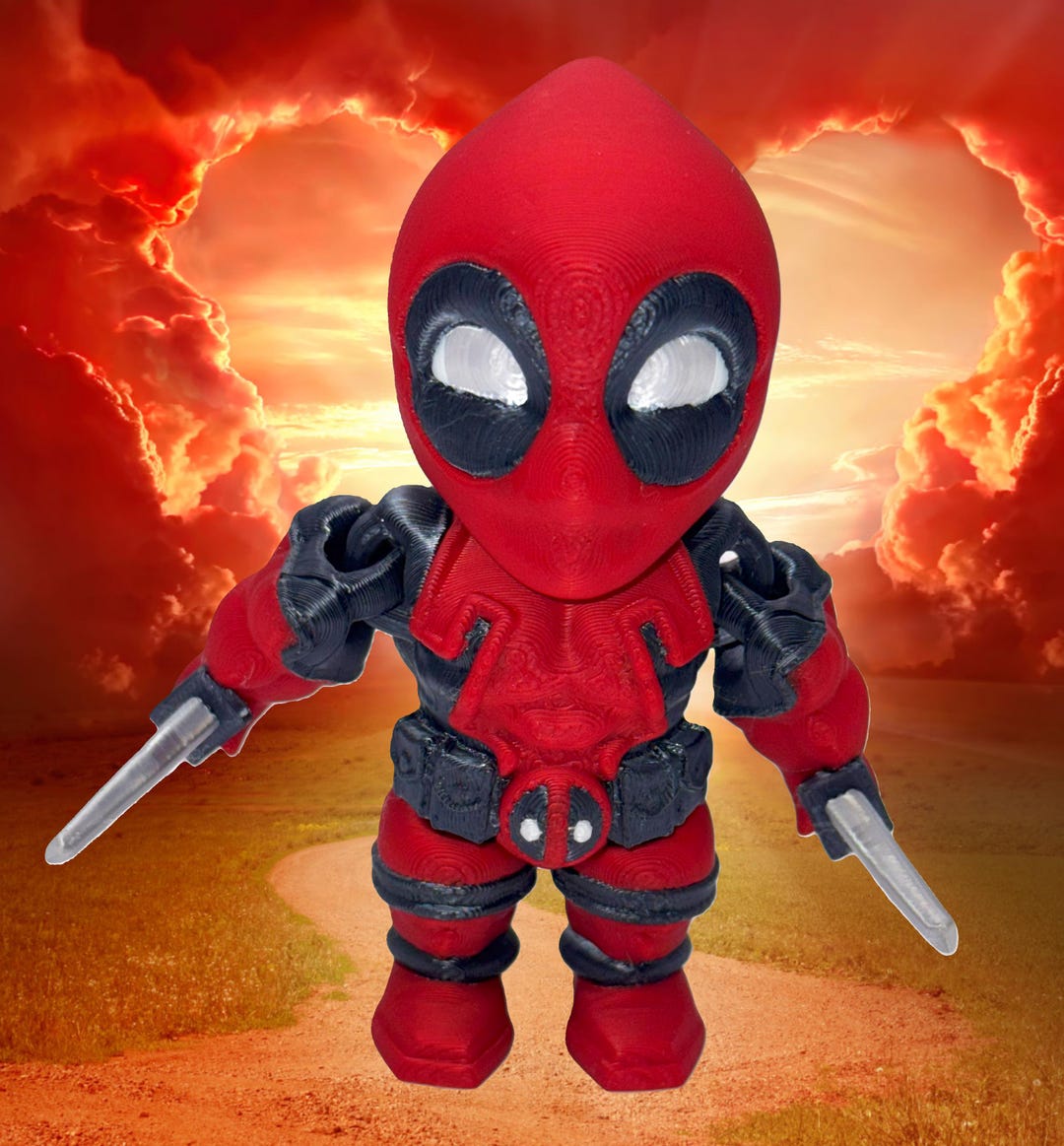 3D Printed Articulated Deadpool Figure: Stress Relief Fidget - Etsy