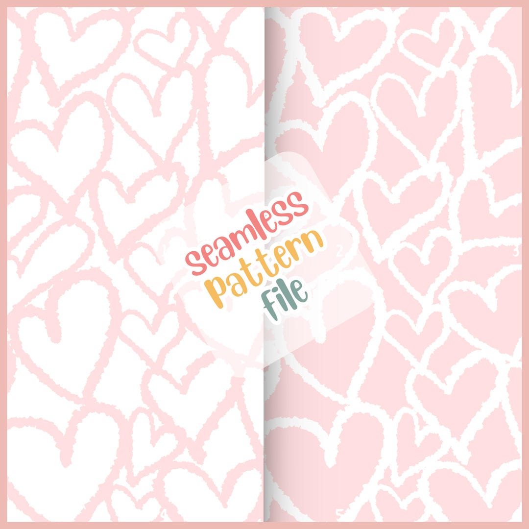 Pastel Pink Valentine, Messy Scattered Hearts Seamless Repeating, Heart ...