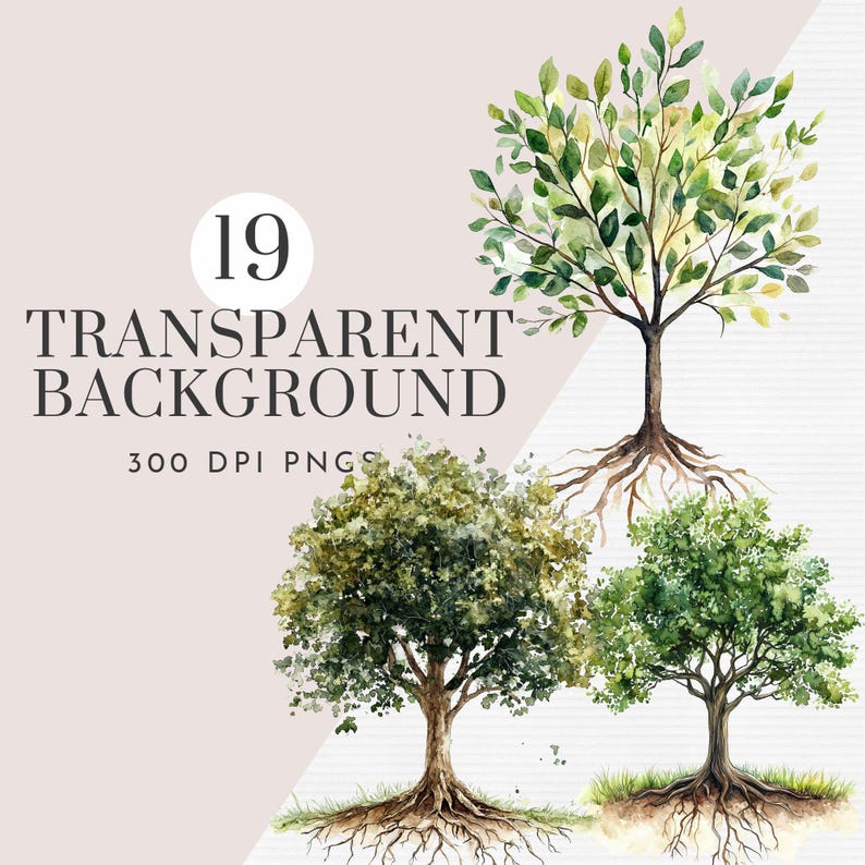 Watercolor Tree With Roots Clipart, Tree of Life Clipart for Commercial ...