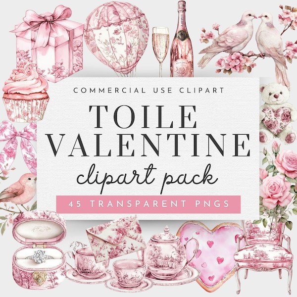 Toile Nursery Clipart, Pink Toile Clipart, Chinoiserie Png, French Toil ...