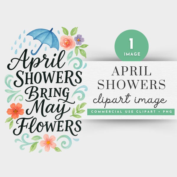 April Shower Clipart - Etsy