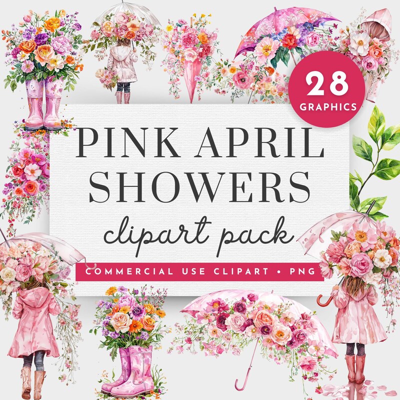 April Shower Clipart - Etsy