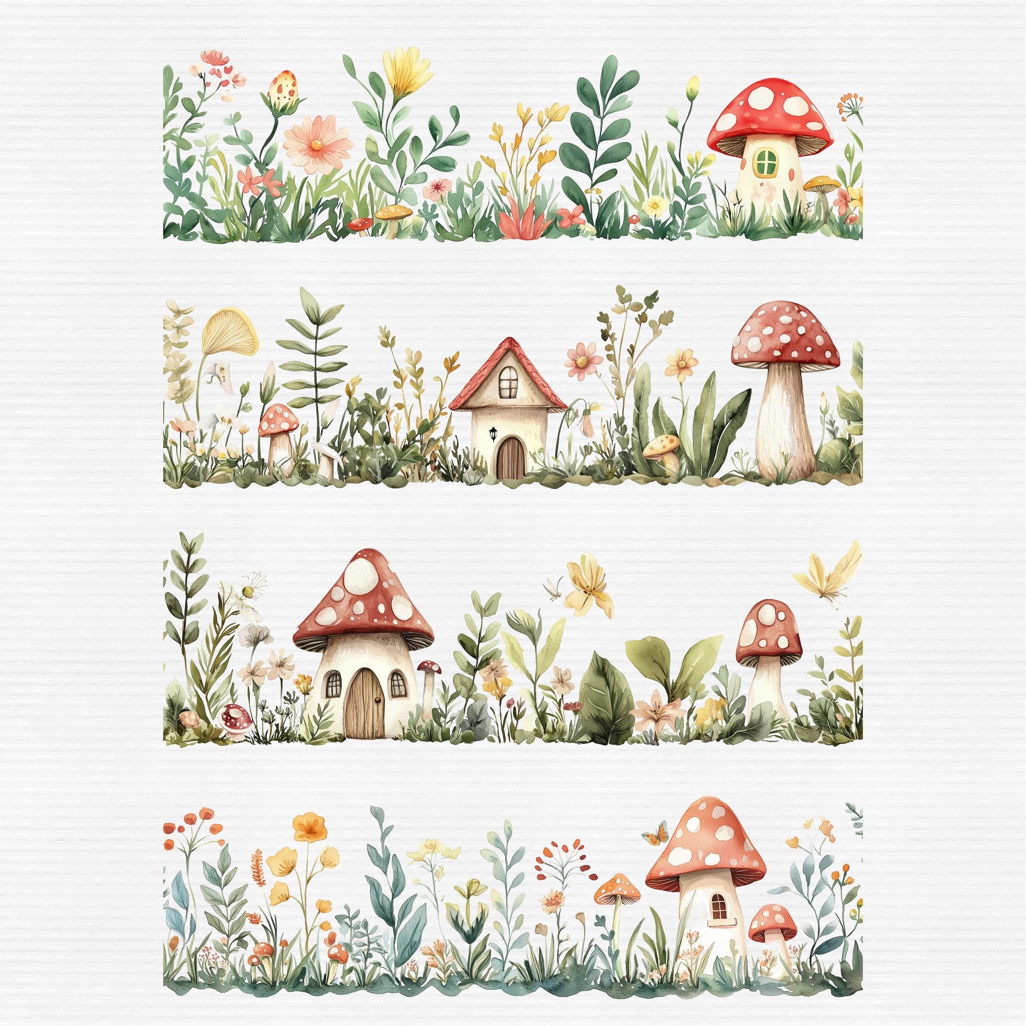 Fairy Garden Clipart Borders, Fairy Tale Forest Border, Pink Woodland ...