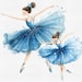 Blue Ballerina Girl Clipart, Ballerina Shoes Clipart, Watercolor ...