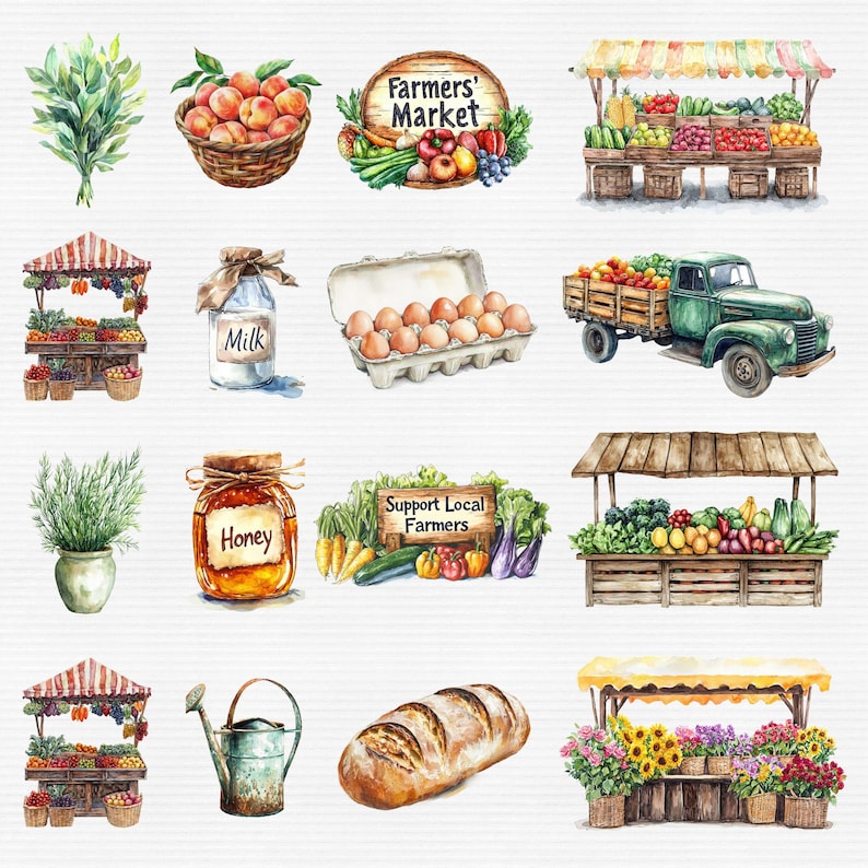 Farmers Market Stand Clipart, Farm Stand Clipart, Support Your Local ...