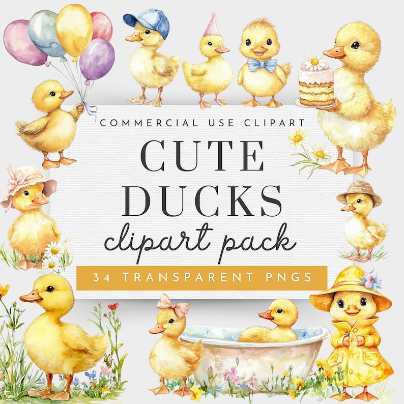 Lucky Duck Clipart, Yellow Duck Clipart, One Lucky Duck, Cute Ducks ...