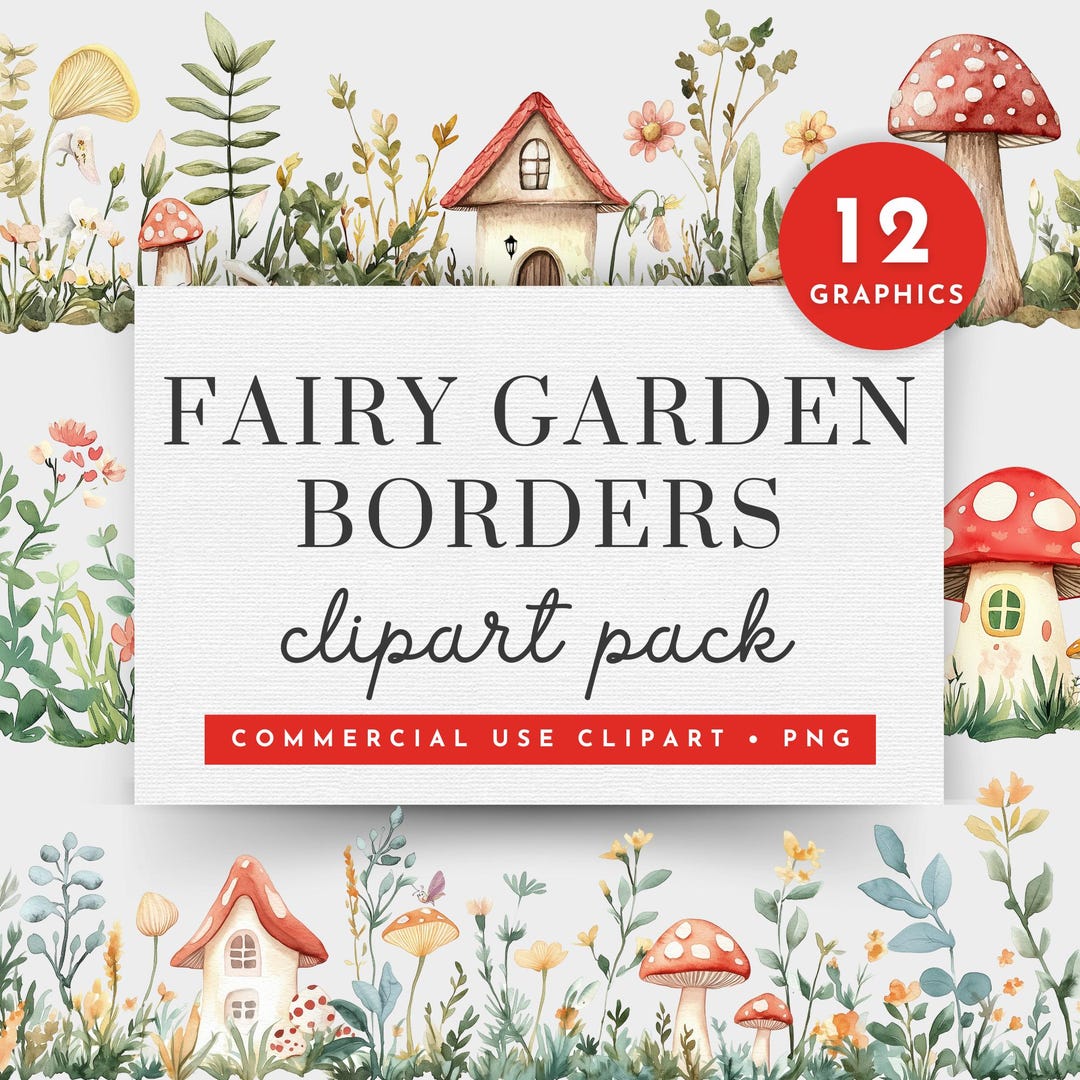 Fairy Garden Clipart Borders, Fairy Tale Forest Border, Pink Woodland ...