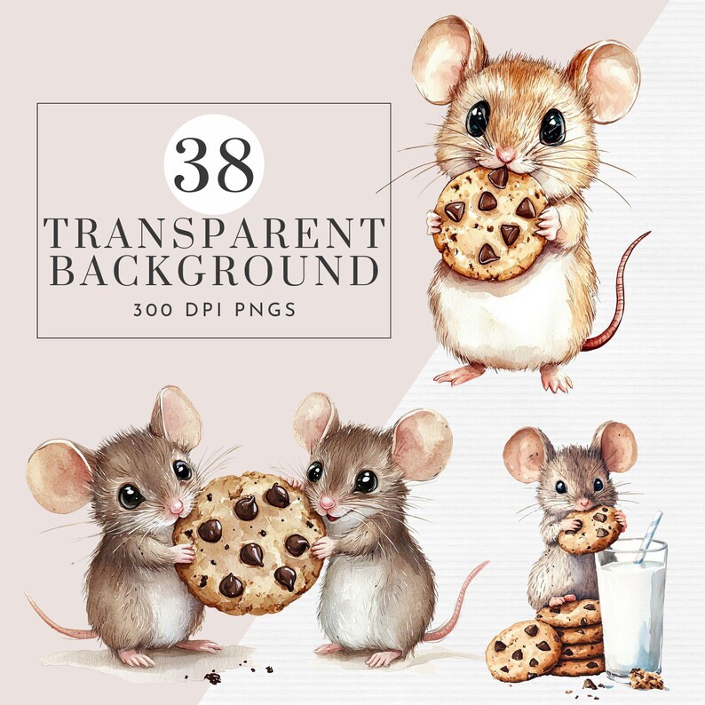 Mouse and Cookie Clipart, One Sweet Cookie Clipart, Milk and Cookie ...