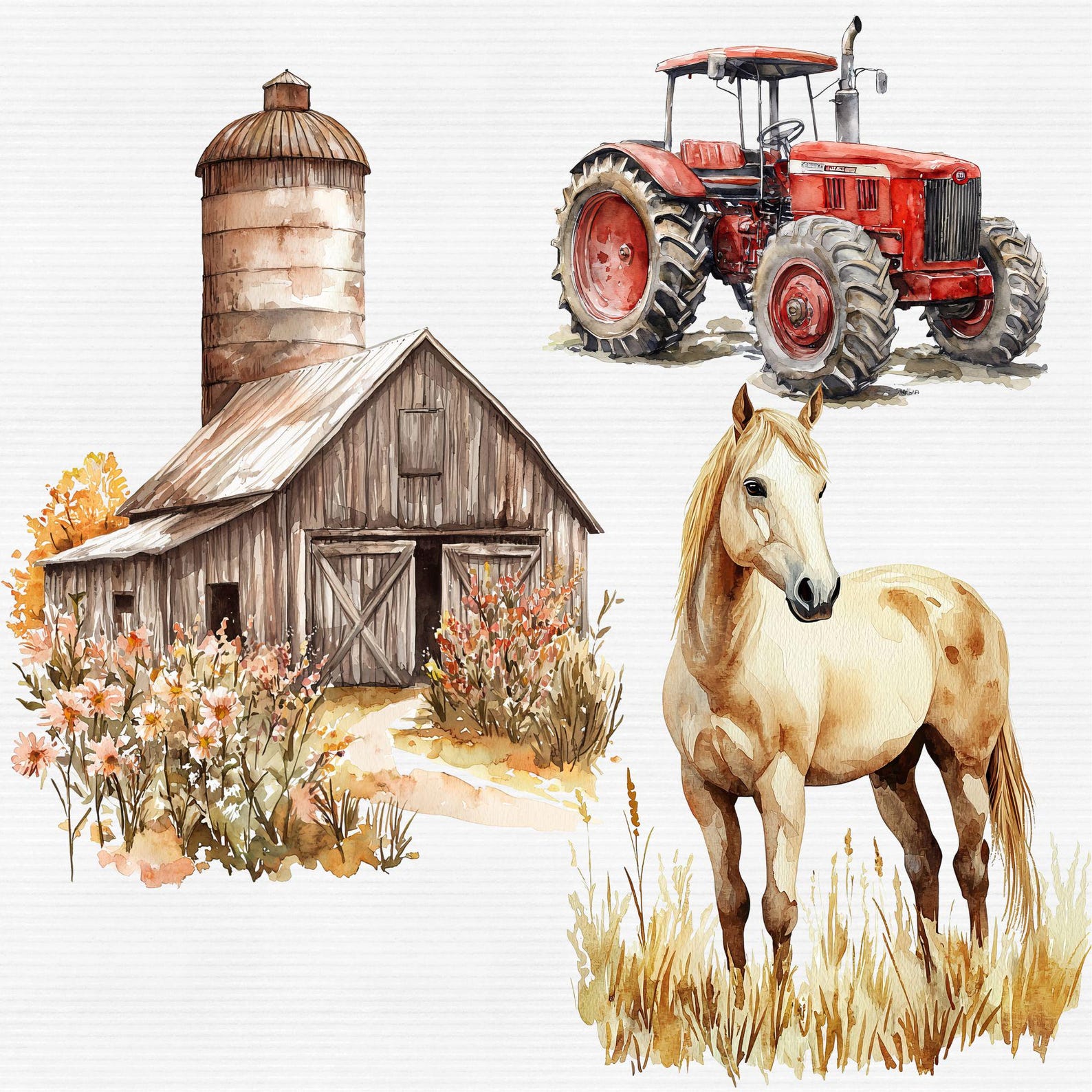 Farm Yard Clipart, Farm Scene Clipart, Farm Tractor Clipart, Farm to ...
