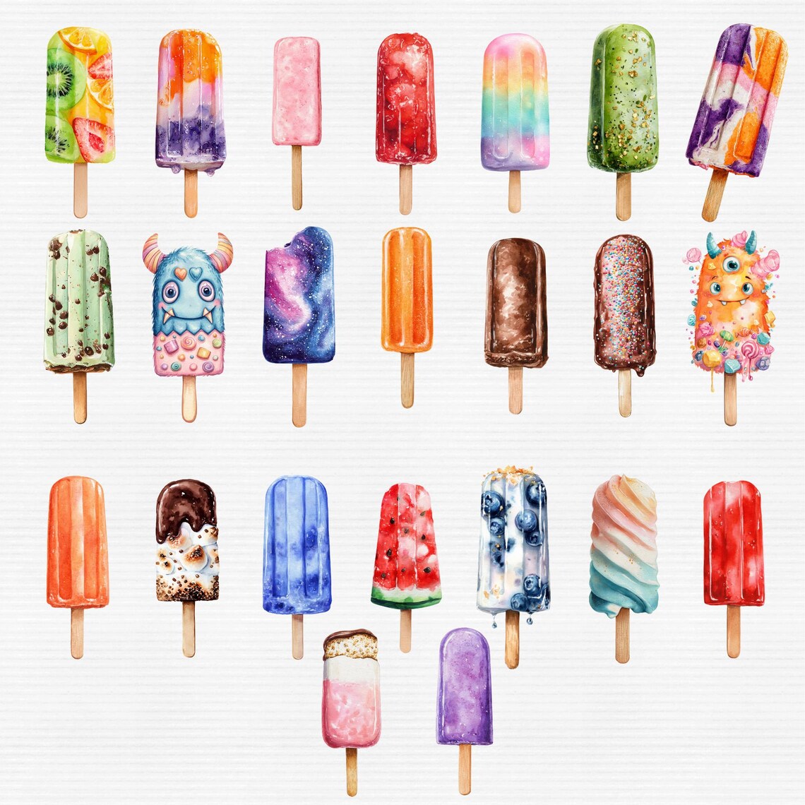 Popsicle Stick Clipart, Popsicle Designs PNG, Pool Party Clipart Bundle ...