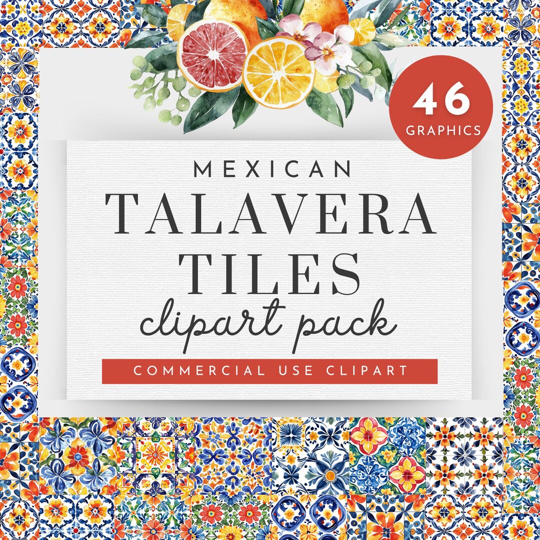 Mexican Talavera Clip Art Set, Mexican Talavera Clipart, Mexican ...