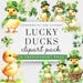 Lucky Duck Clipart, Yellow Duck Clipart, One Lucky Duck Invite, Cute ...