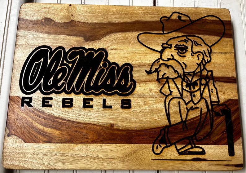 Ole Miss Engraved Cutting Board. Custom Made for the Rebels Fans - Etsy