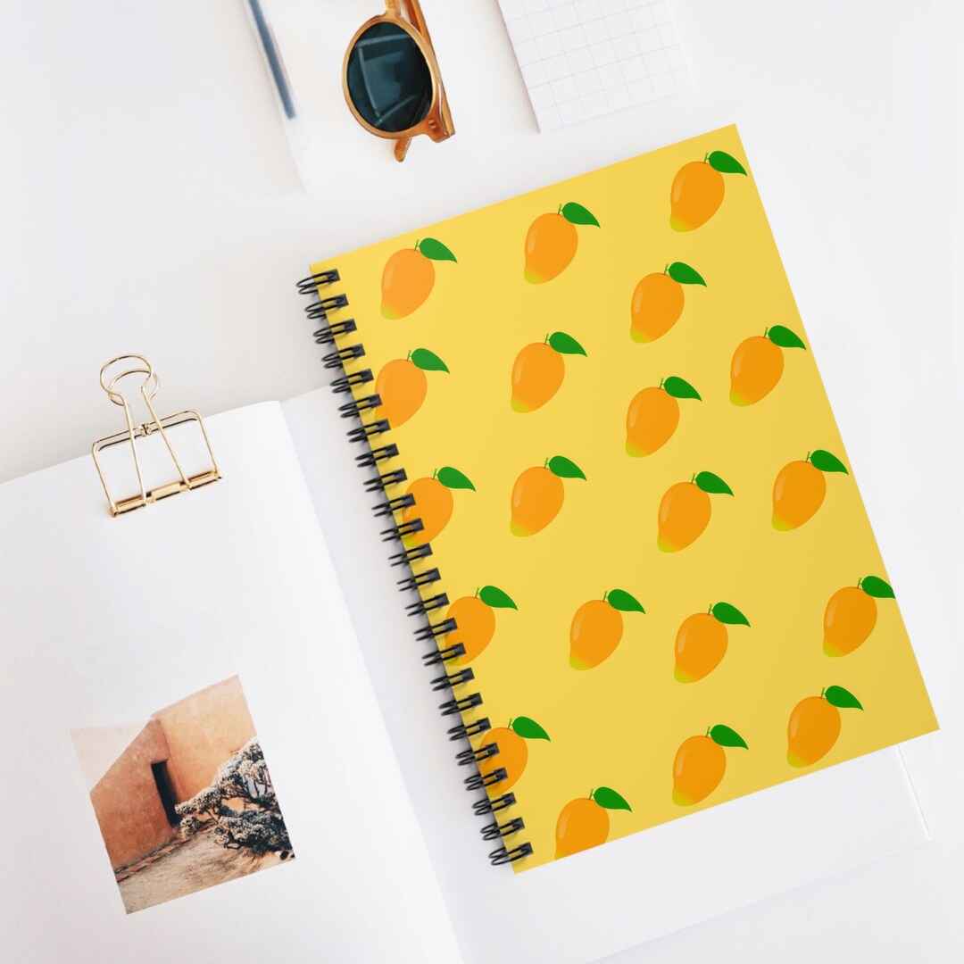 Copy of Mango Spiral Notebook, Tropical Fruit Journal, Cute Stationery ...