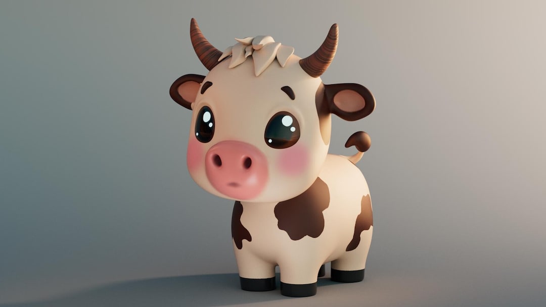 Cute Cow STL for 3D Printing - Etsy