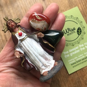 POCKET JESUS SET Travel Mini Small Jesus Statue Ethical Crystal Altar ...