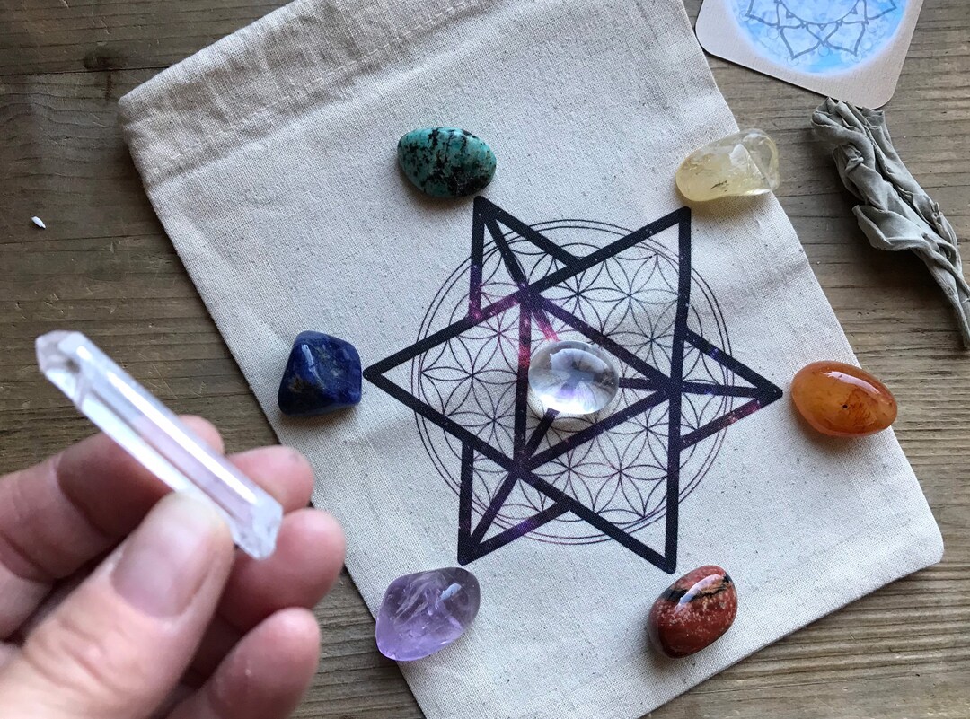 CRYSTAL MERKABAH SET 7 Tumble stone kit Healing fair trade . Reiki ...
