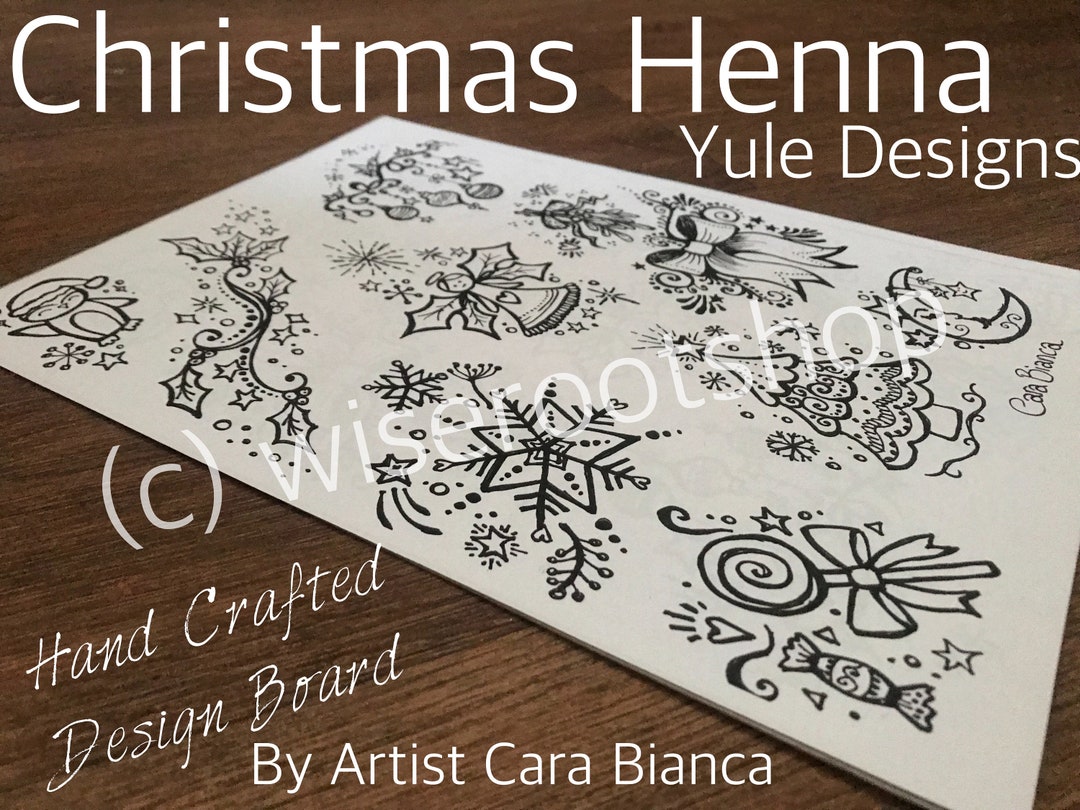 CHRISTMAS HENNA DESIGN Sheet - Easy Quick Seasonal Holiday Henna ...
