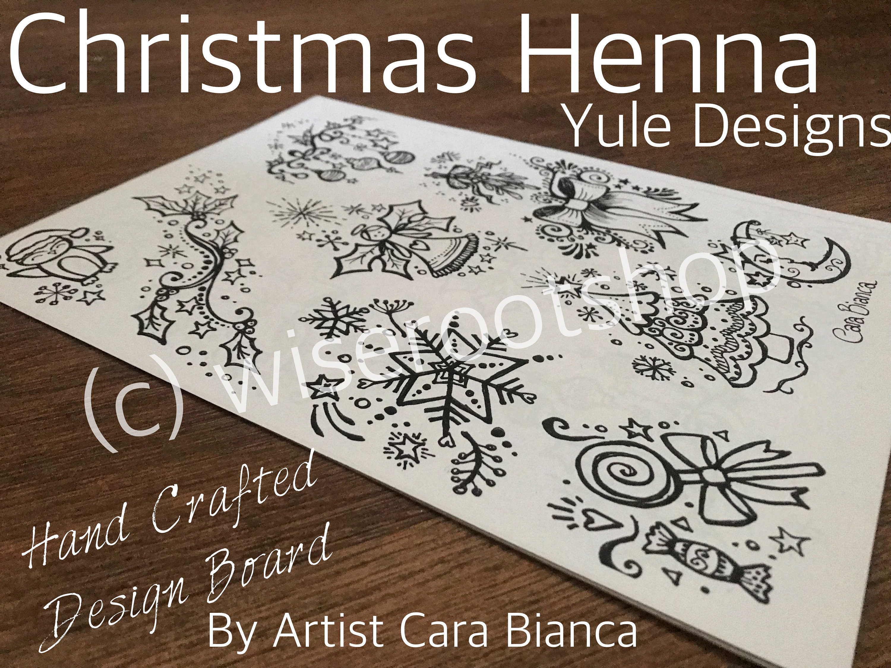 CHRISTMAS HENNA DESIGN Sheet Easy Quick Seasonal Holiday Henna Patterns ...