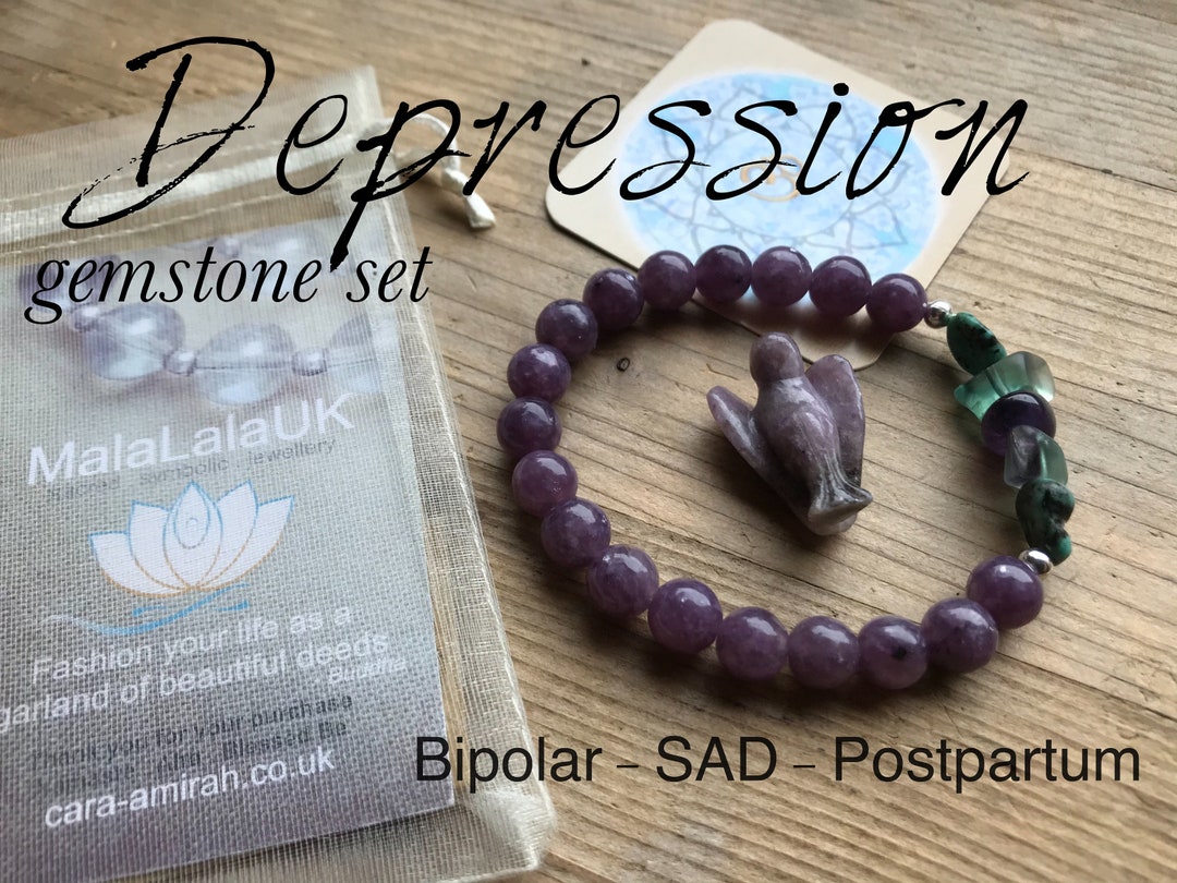 DEPRESSION ANXIETY SAD Bracelet Set Angel Seasonal Affective Disorder ...
