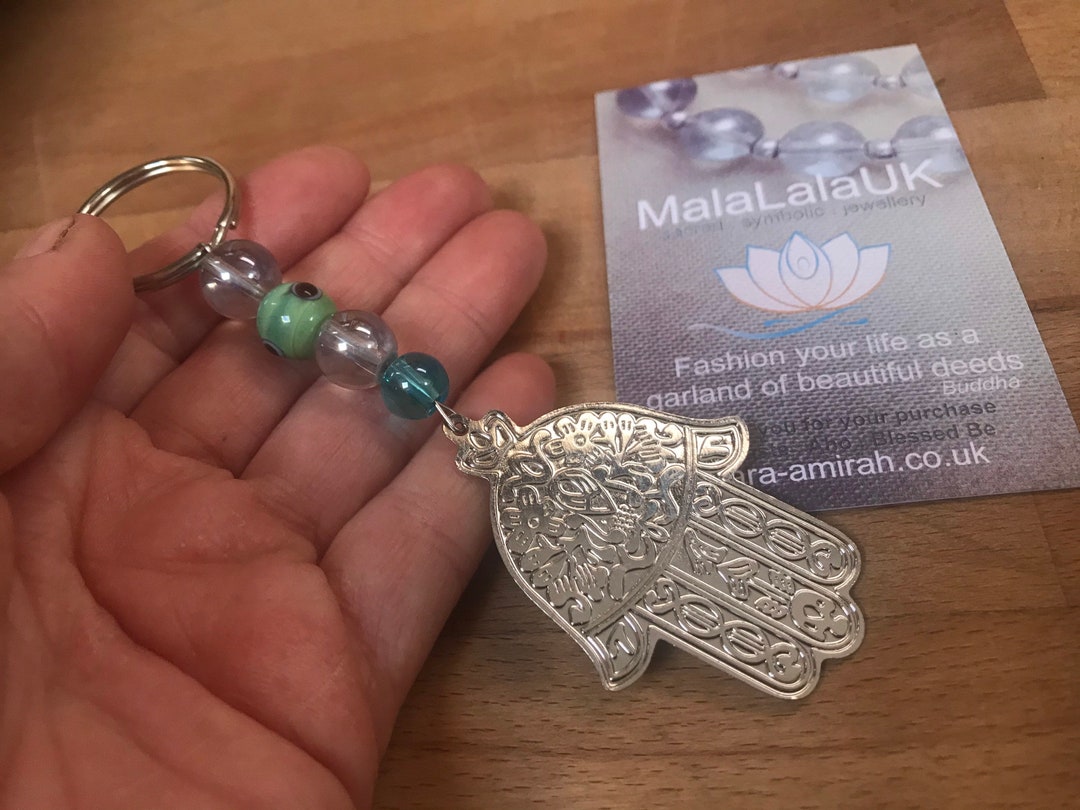 Hand Crystal Hanging Protection Fatima - Evil Eye Keyring - Car Camper ...